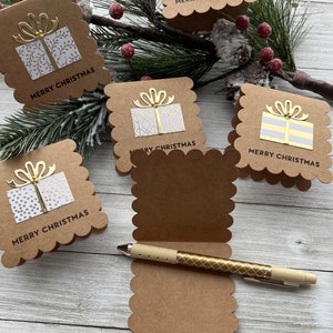 Set of 6 Mini Note Cards ~ Holiday Presents ~ Gift Box ~ 3x3 Blank ...