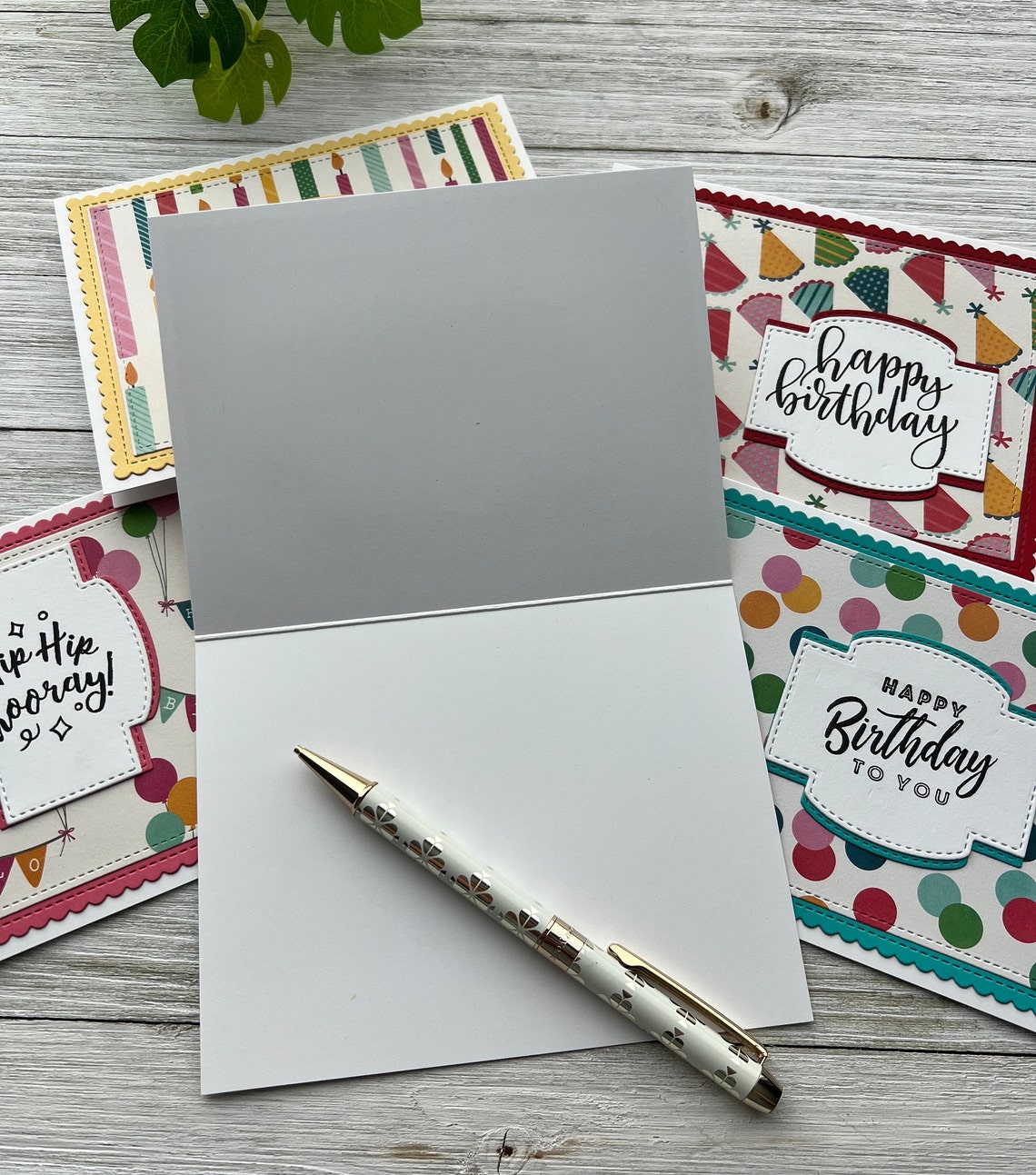 Set of 5 ~ Happy Birthday Note Cards ~ Blank A2 Greeting Stationery - Etsy