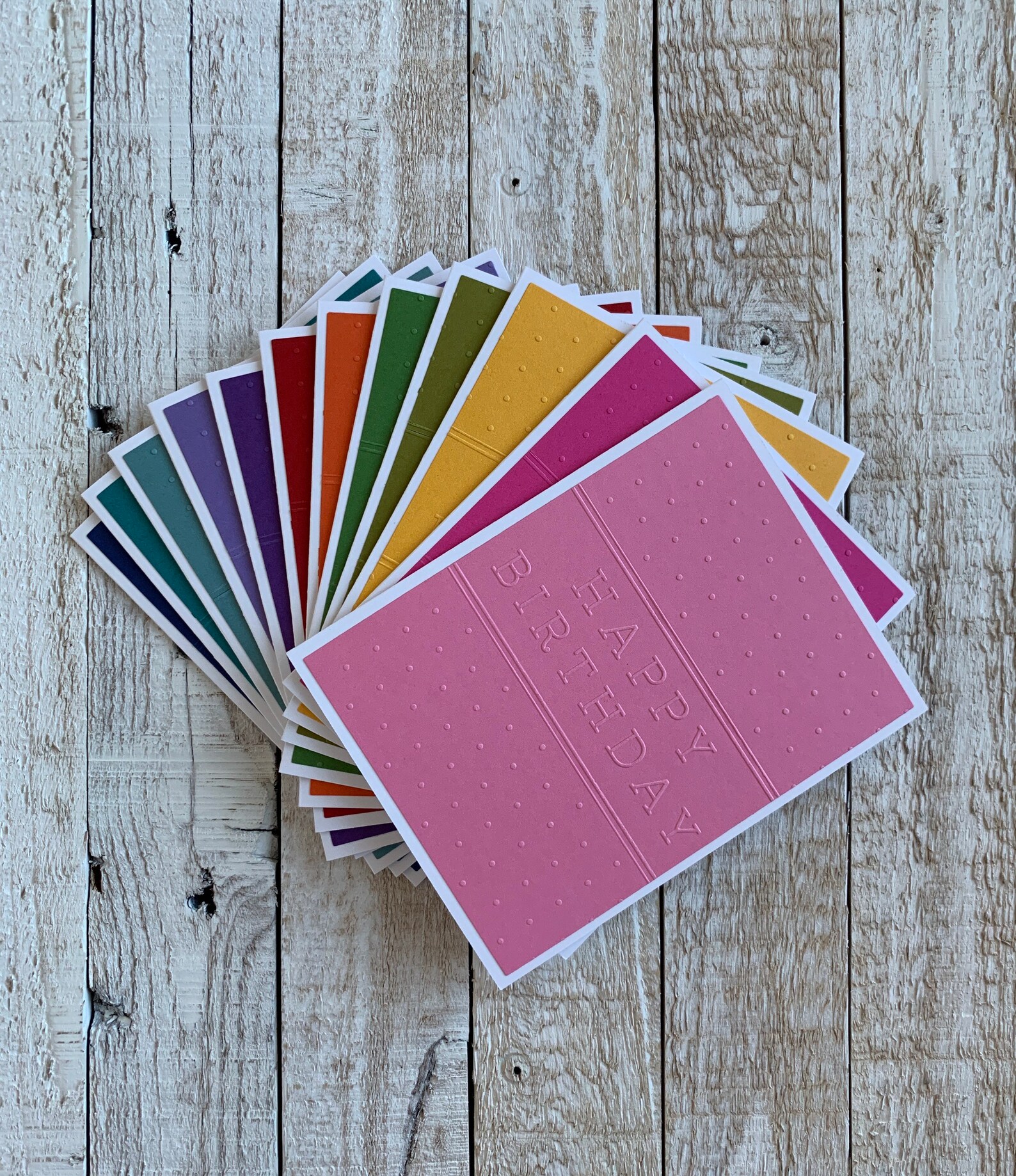 Handmade Embossed Note Cards Set of 12 Simple Birthday - Etsy Italia