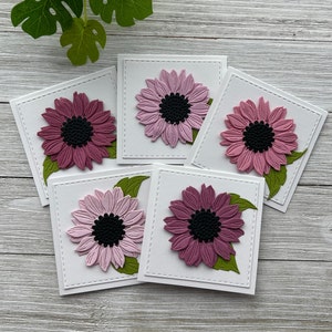 Set of 5 Mini Note Cards ~ Sunflower ~ 3x3 Blank Card W/envelopes ...