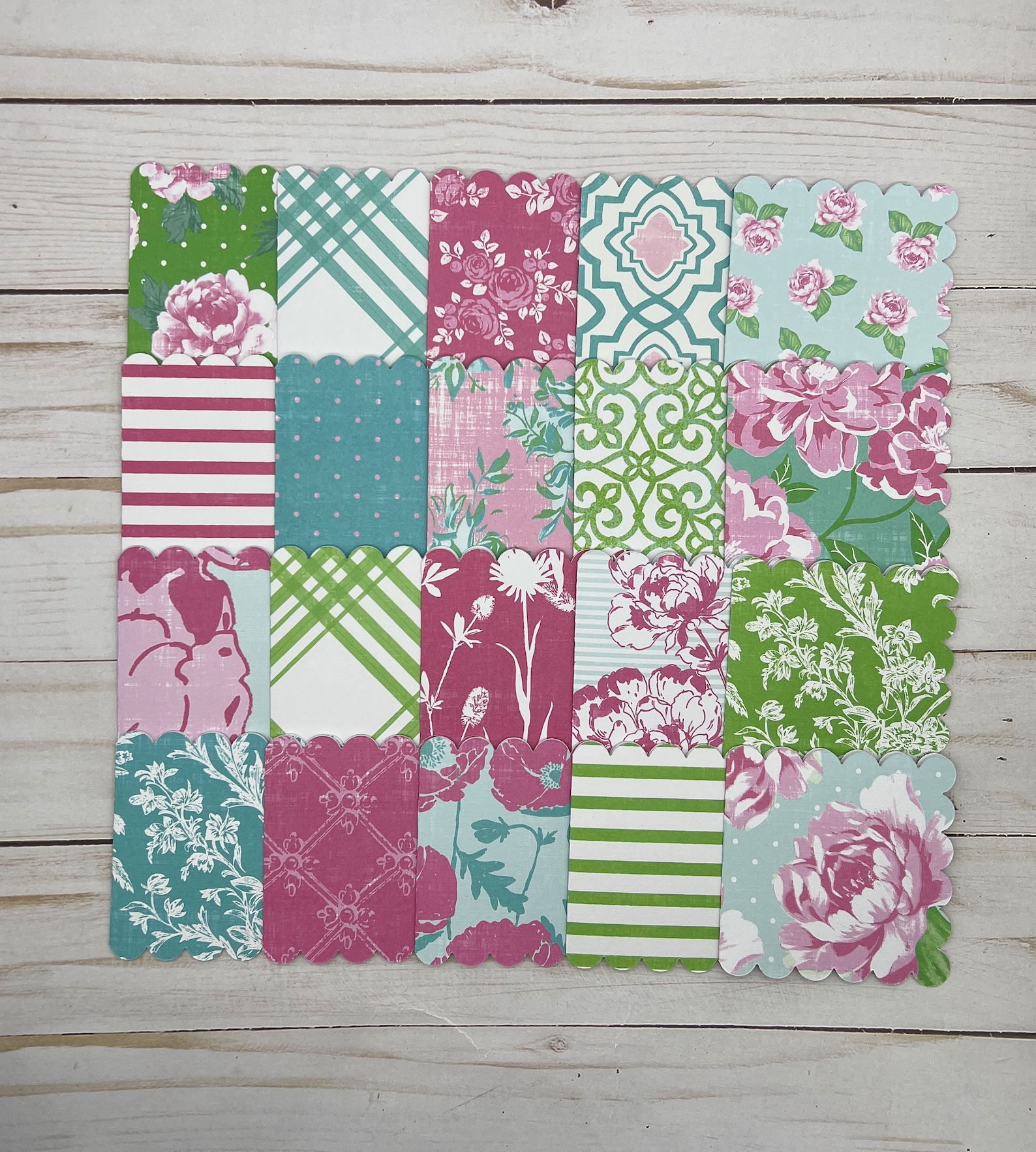 Assorted Note Cards Set of 20 Mini Scalloped Notecards 3x3 - Etsy