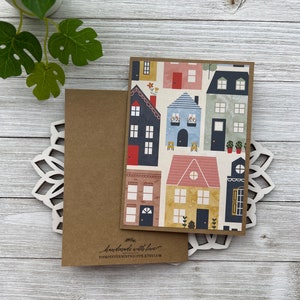 Note Cards Set of 6 ~ Welcome Home ~ Houses ~ Congratulations ~ Thank ...