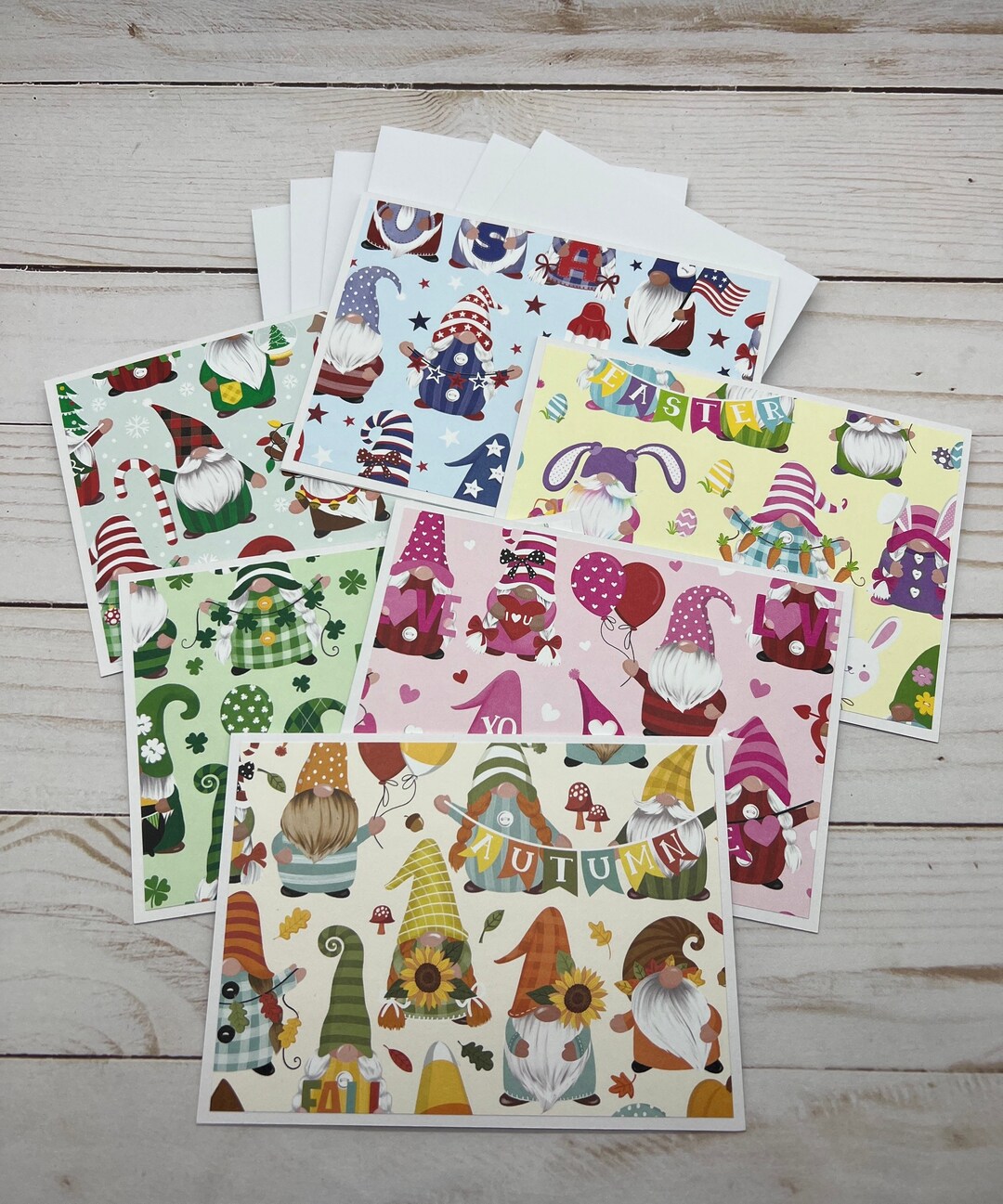 Set of 6 Assorted Holiday Note Cards ~ Valentine's ~ St Patrick's Day ...
