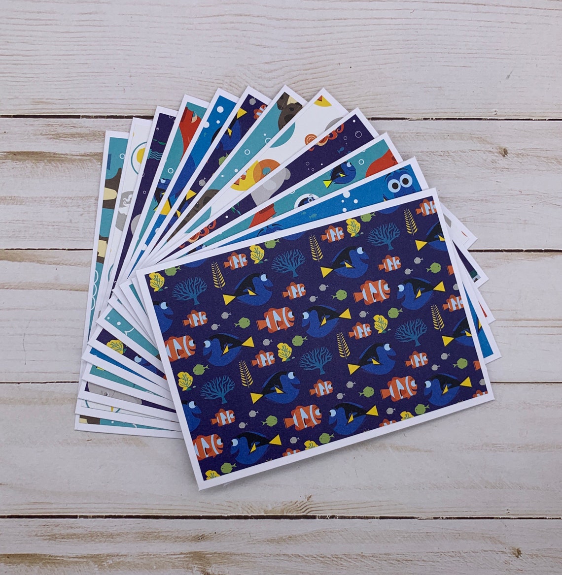 Handmade Note Cards Set of 12 Finding Dory Nemo and - Etsy