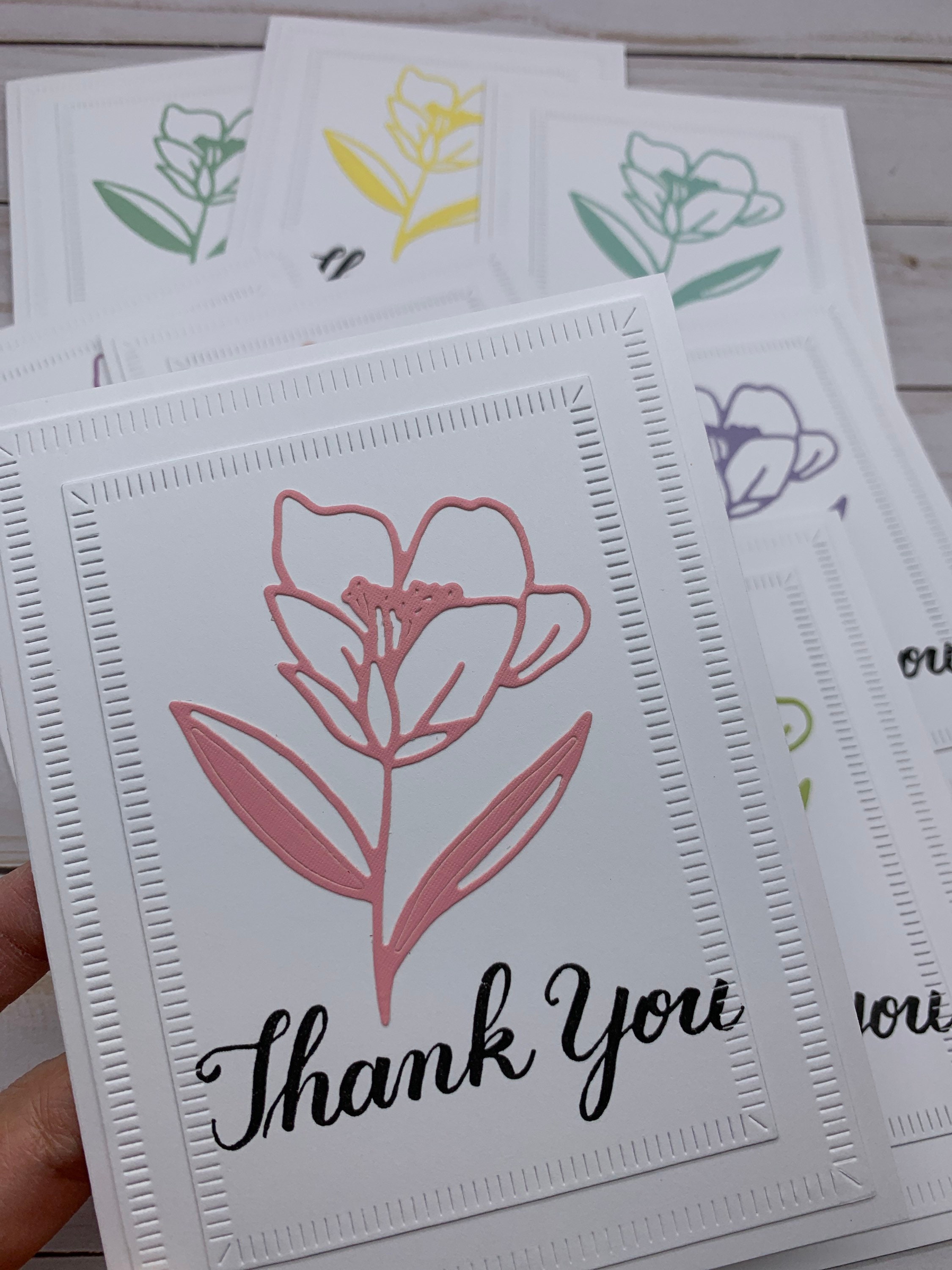 Thank You Spring Tulips Flowers Handmade Greeting/note | Etsy