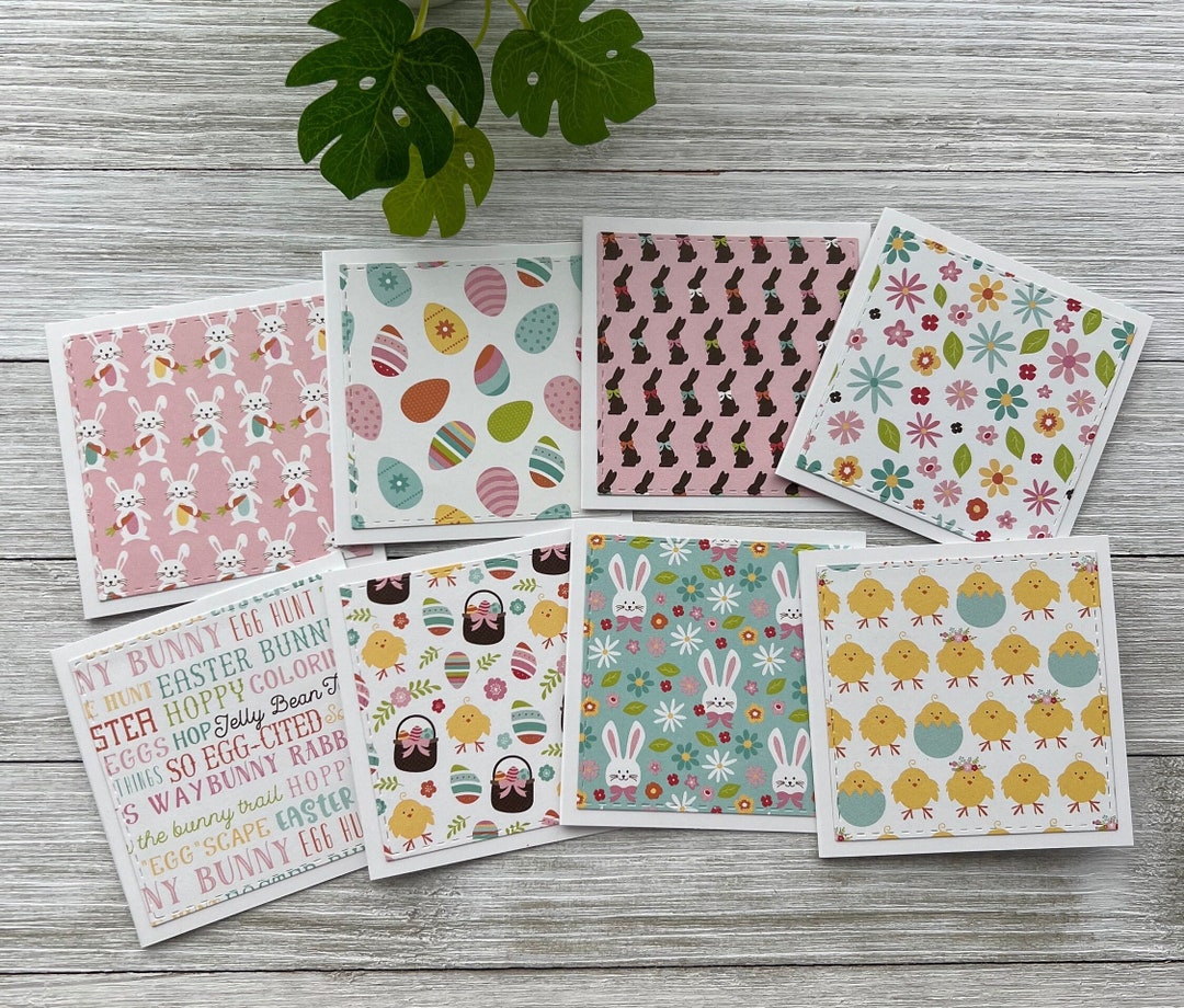 Set of 8 Mini Note Cards ~ 3x3 Blank Cards With Envelopes - Bunny ...