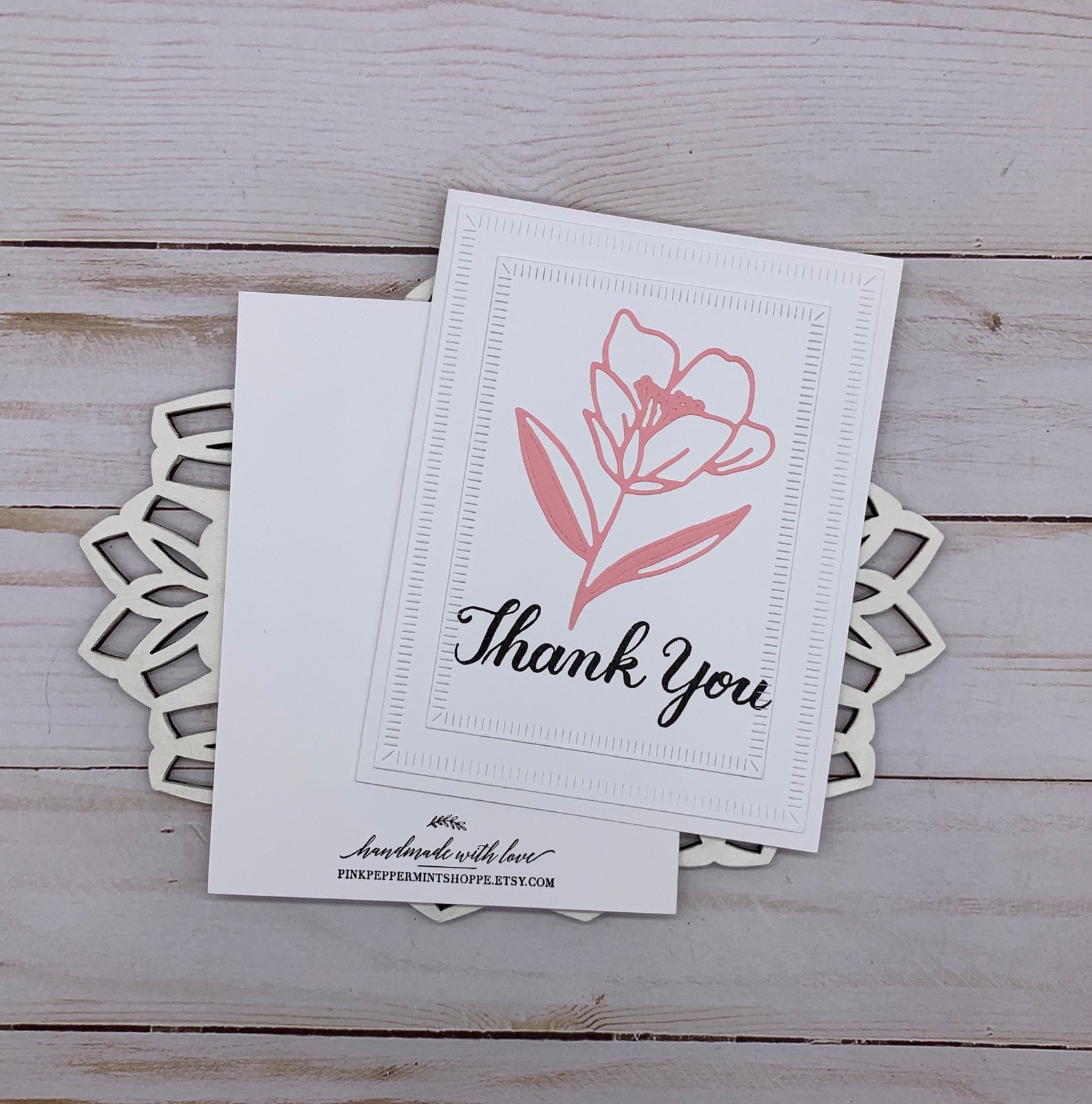 Thank You Spring Tulips Flowers Handmade Greeting/note - Etsy