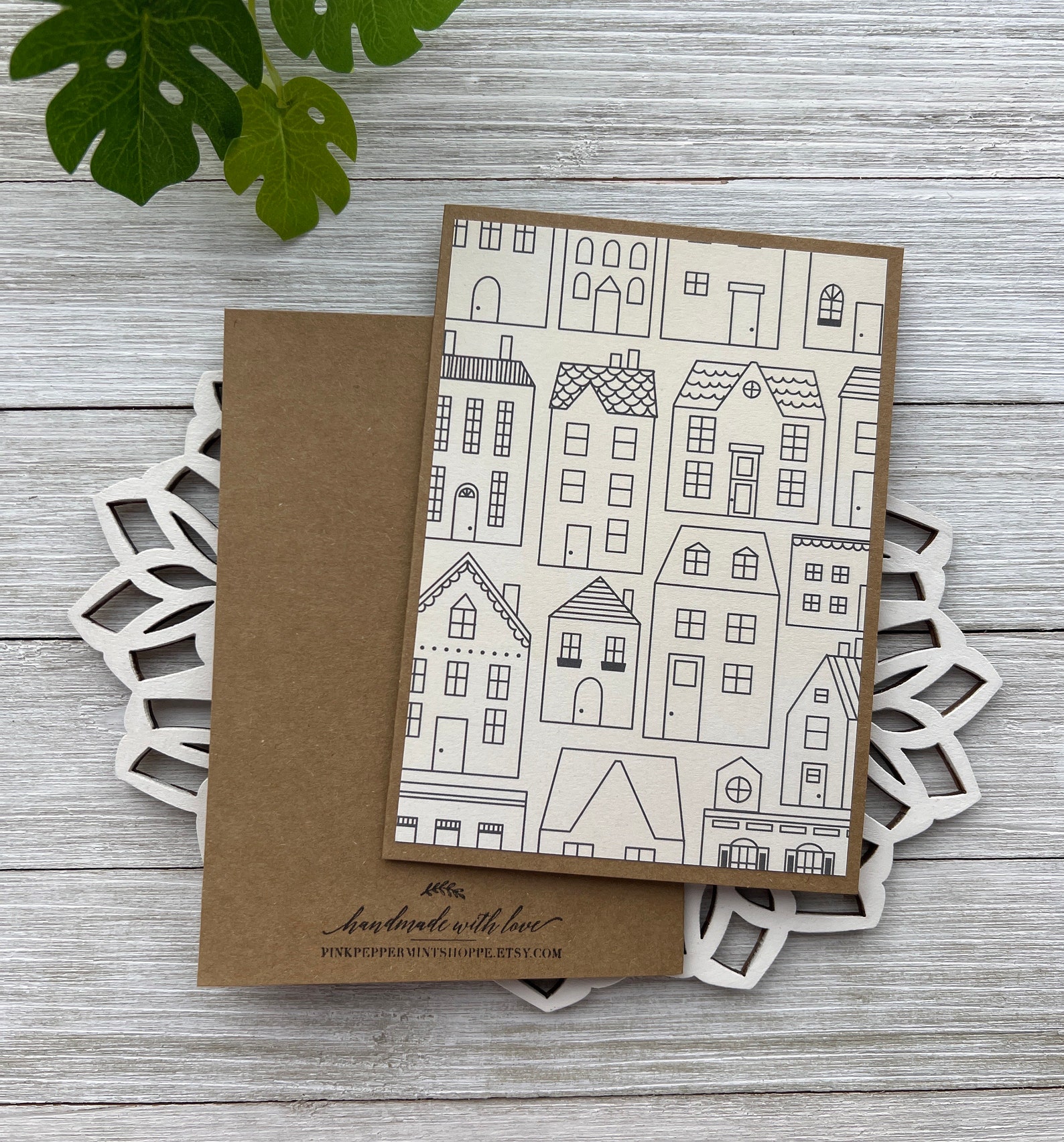 Note Cards Set of 6 ~ Welcome Home ~ Houses ~ Congratulations ~ Thank ...