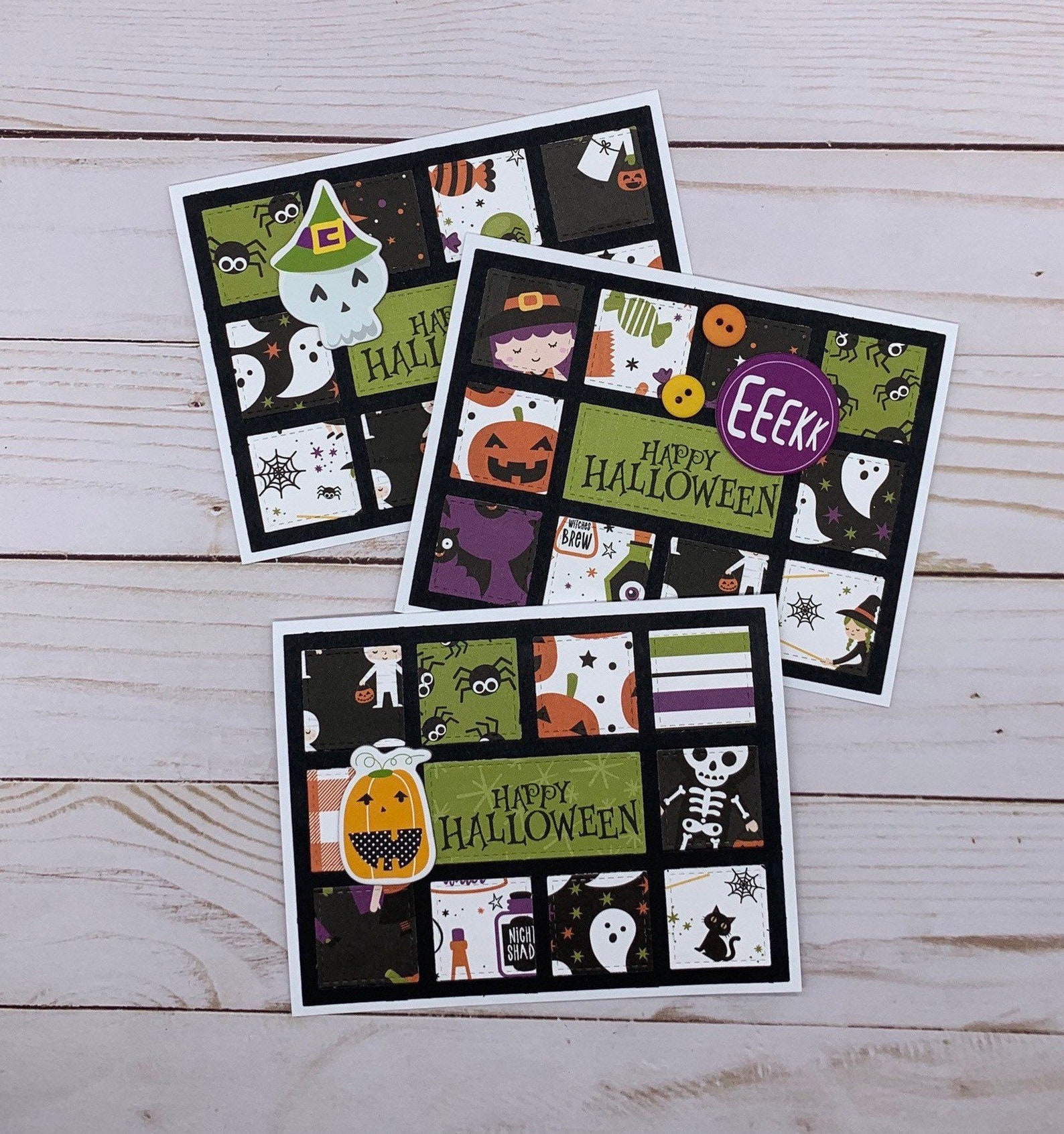 Happy Halloween Handmade Note Cards Set of 3 Greeting - Etsy