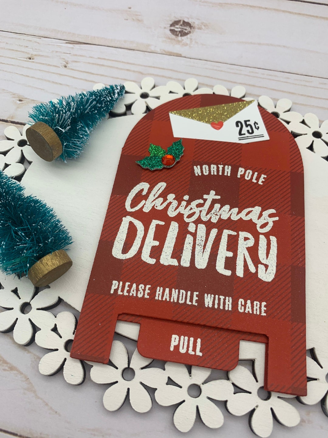 SINGLE - ONE Christmas Gift Card Holder - Holiday Mailbox Gift Card or ...