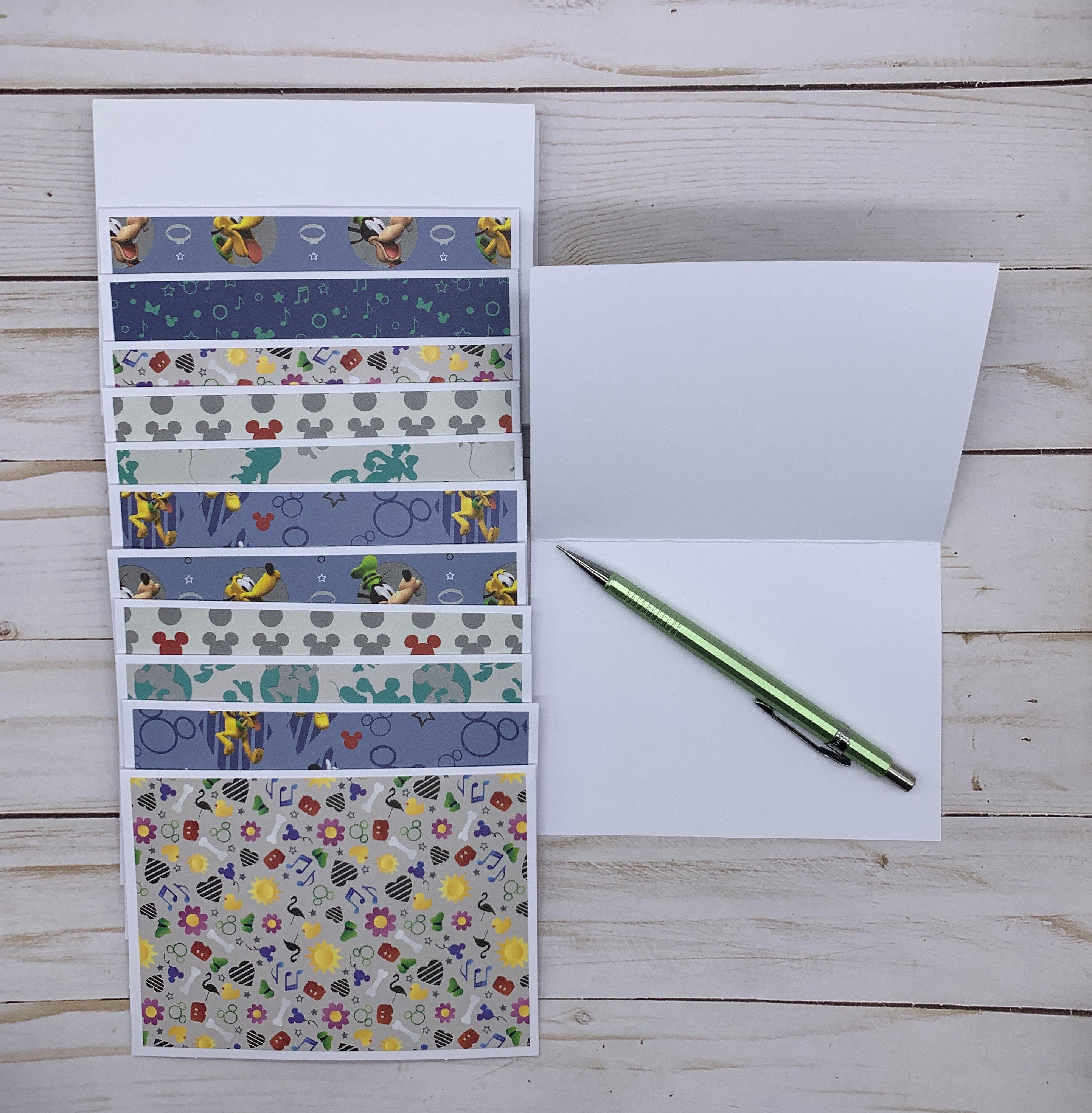 Handmade Note Cards Set of 12 Mickey Mouse and Pals Goofy | Etsy