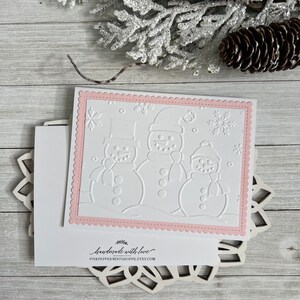 Handmade Embossed Note Cards ~ Christmas ~ Winter Snowflakes ~ Snowmen ...