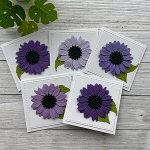 Set of 5 Mini Note Cards ~ Sunflower ~ 3x3 Blank Card W/envelopes ...