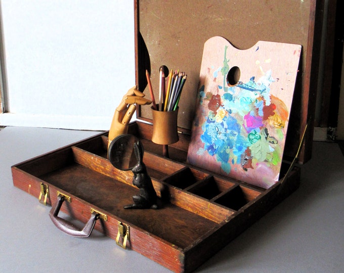 Vintage Artist Paint Box With Paint Palettes, Artist Display, Desktop ...