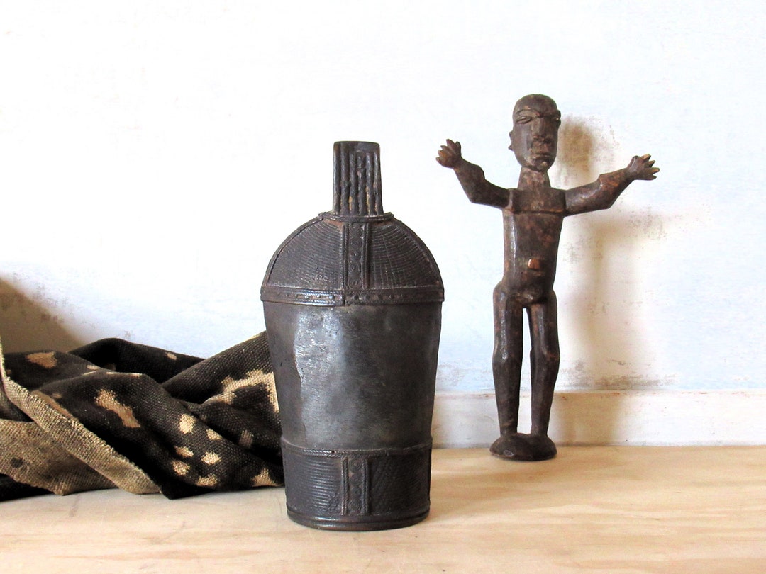 Antique Hand Forged Cast Iron African Bell, Tribal Bell, African ...
