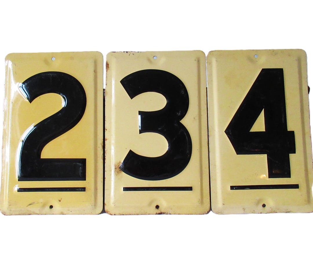 Vintage Gas Station Embossed Raised Metal Sign Numbers Set of Three - Etsy