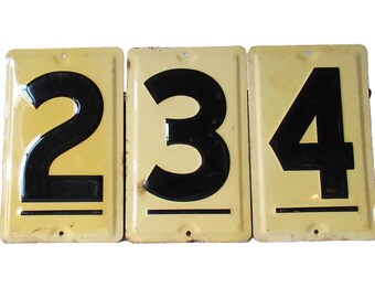 Vintage Gas Station Embossed Raised Metal Sign Numbers Set of Five ...