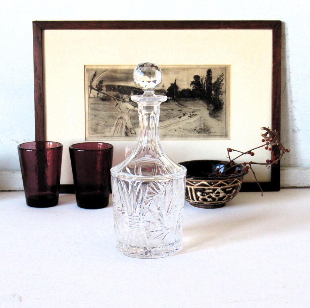Vintage Edinburgh Crystal Decanter, Star of Edinburgh Pattern, Bar ...