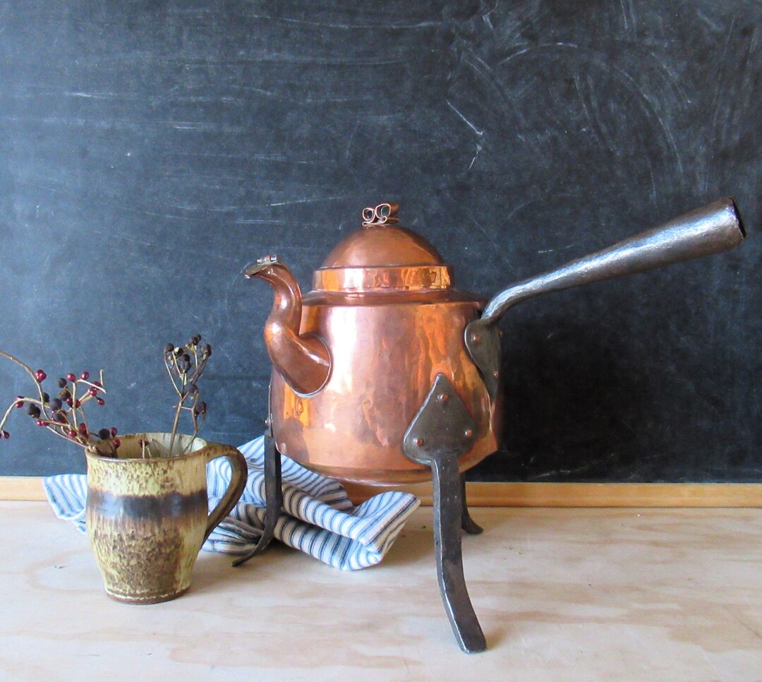 Vintage Rustic Copper Kettle Farmhouse Kitchen Decor Antique - Etsy