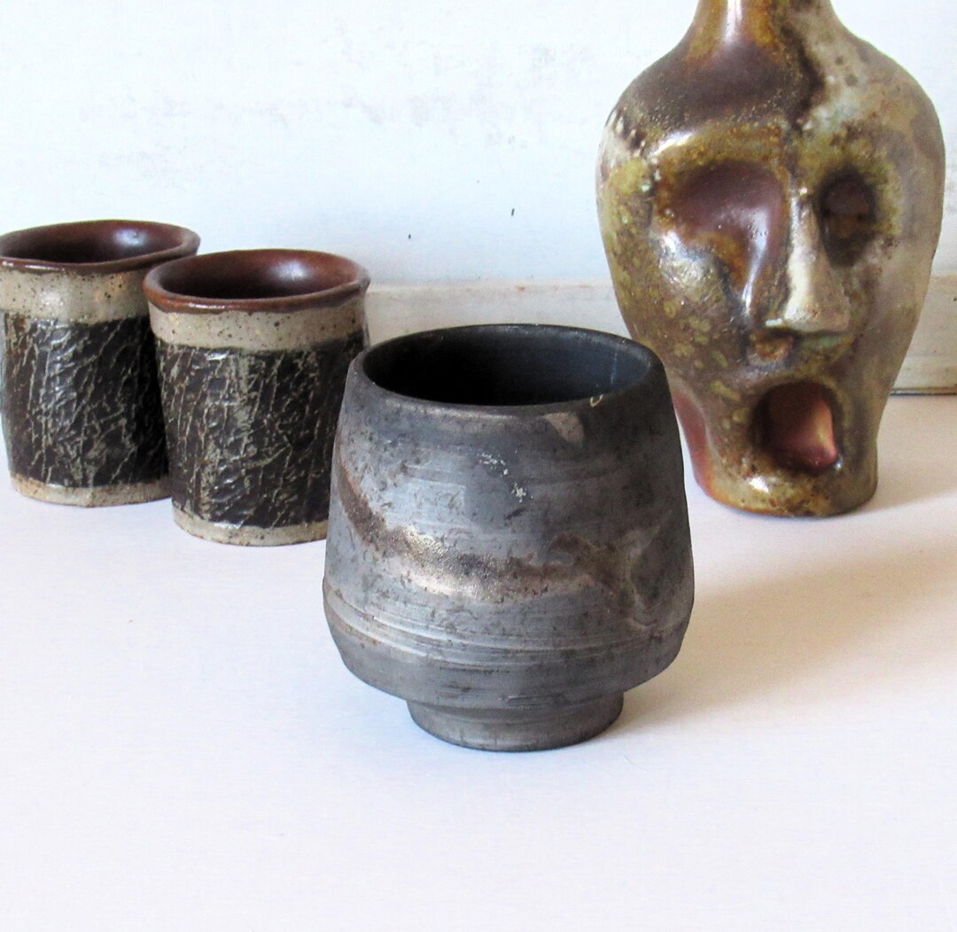 Vintage Studio Pottery Raku Cup, Wood Fired Pottery Decor - Etsy