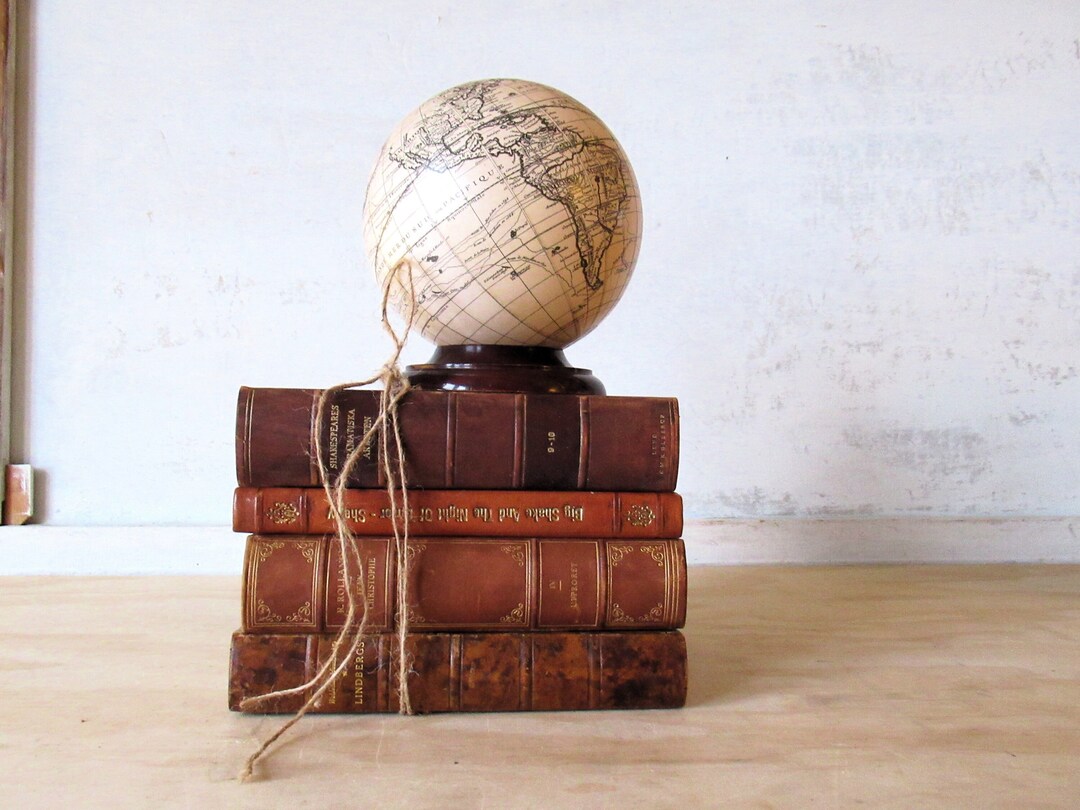 Decorative Book Bundle, Old Library, Set of Four Warm Tone Books ...