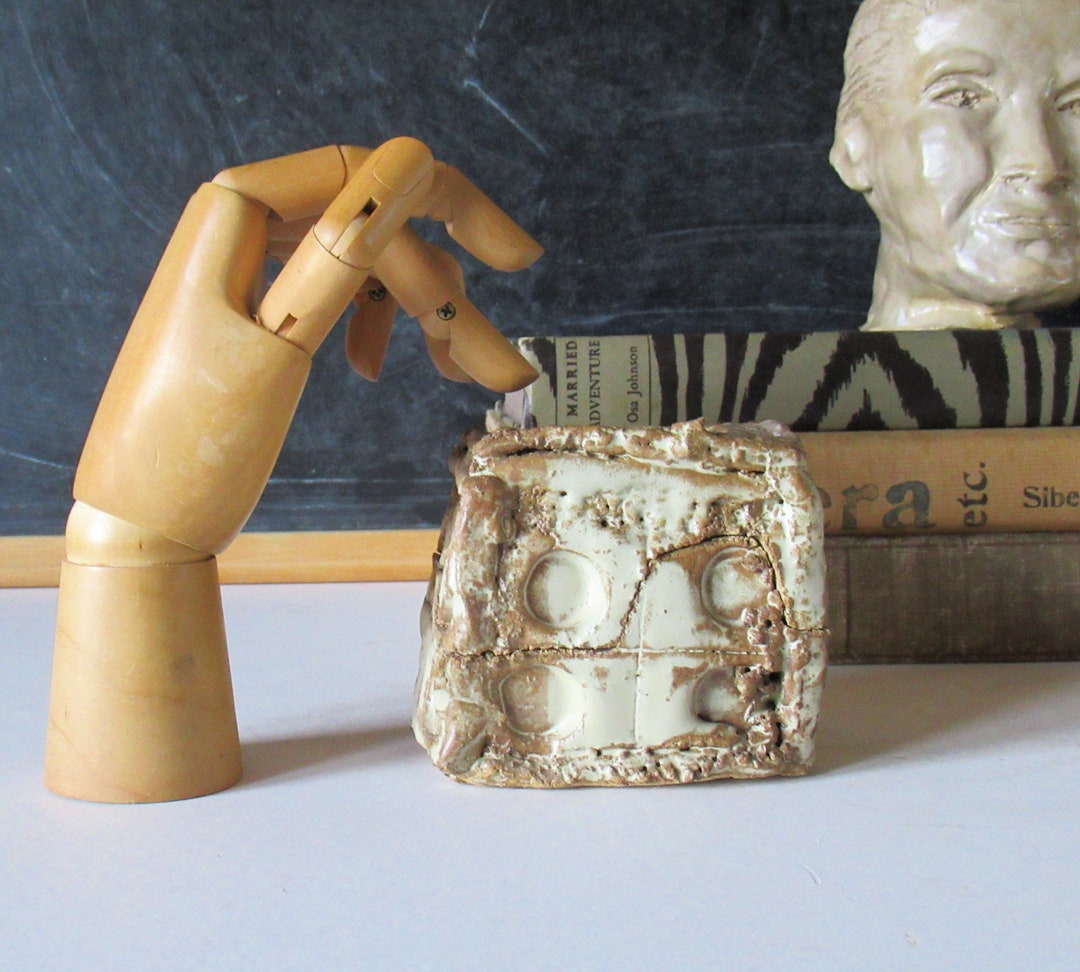 Vintage Studio Pottery Paperweight, Desk Decor, Brutalist Trinket Box ...