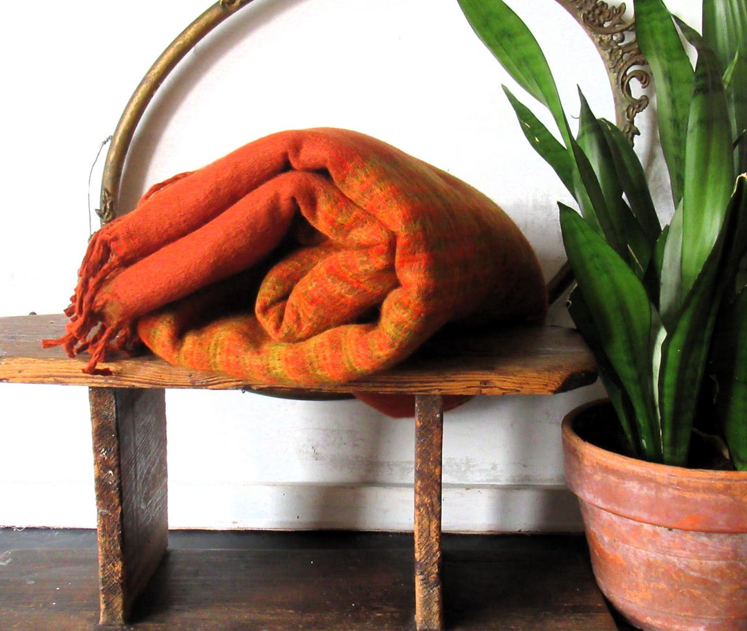 Vintage Tibetan Yak Wool Throw, Bed Scarf in Vibrant Colors - Etsy