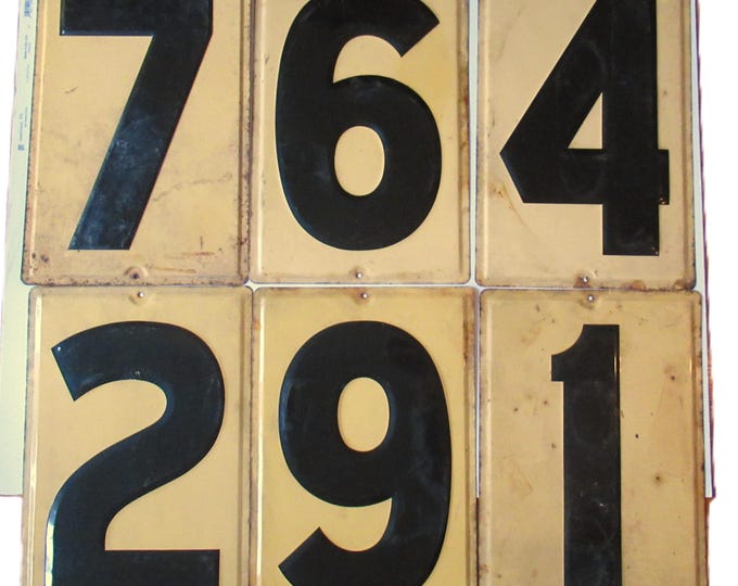 Vintage Gas Station Embossed Raised Metal Sign Numbers Set of Five ...