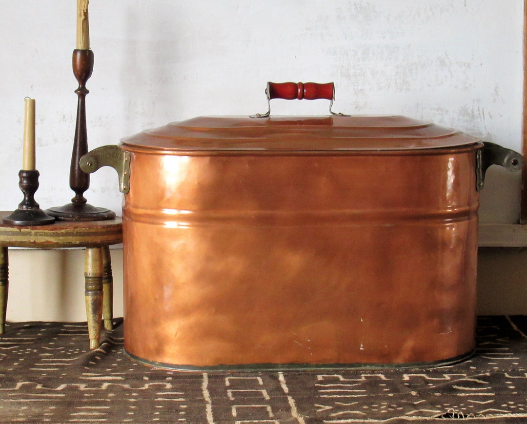 Vintage Lidded Copper Tub Copper Boiler Rustic Planter - Etsy