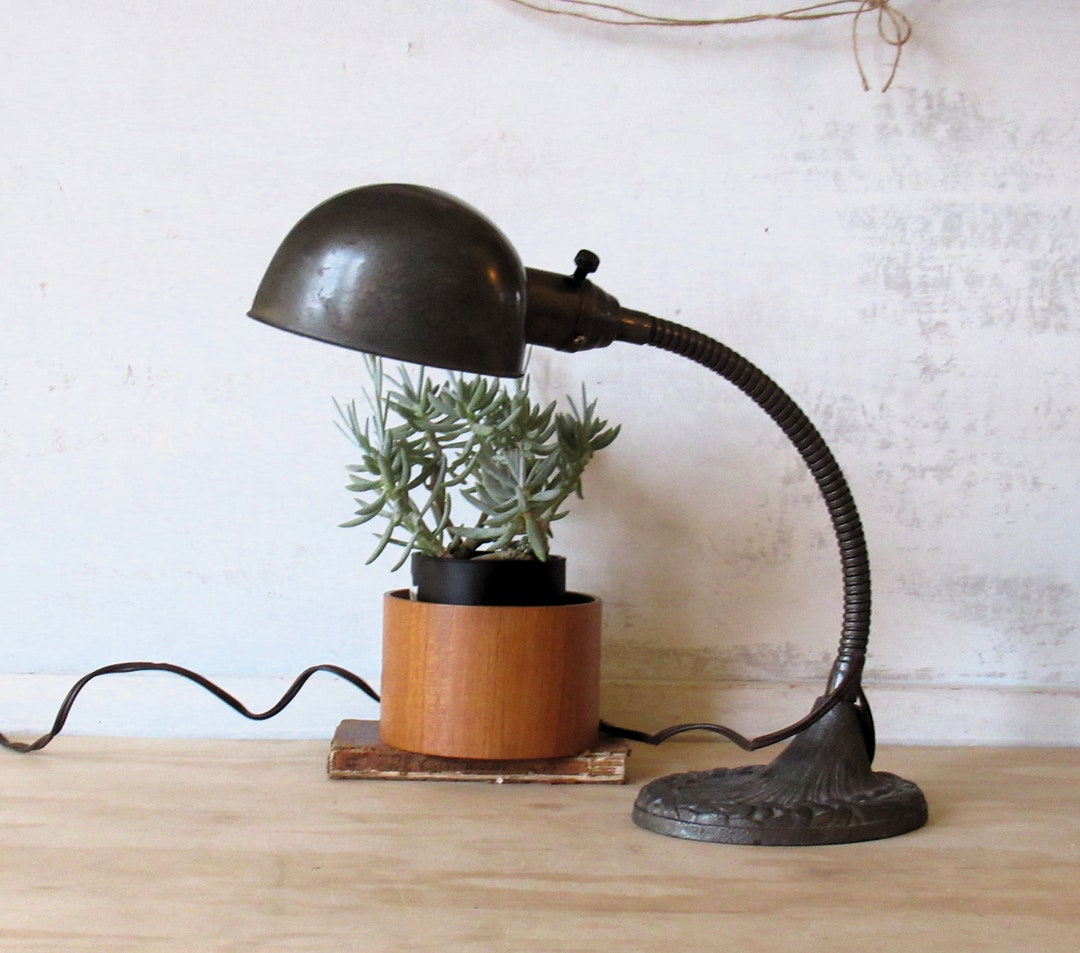 Vintage Gooseneck Desk Lamp, Industrial Art Deco Desk Lamp, Mid Century ...