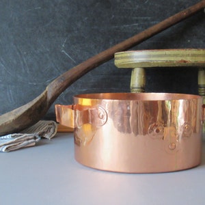 Vintage Medium Rustic Copper Pot, European Rustic, Farmhouse Copper ...