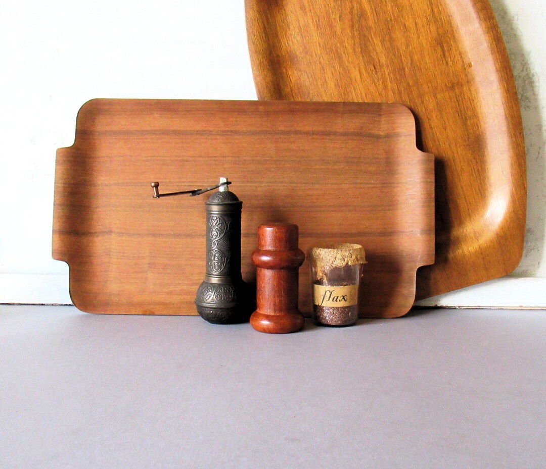 Vintage Serving Wood Trays, MCM Style Vintage Entertaining, Bar Decor ...