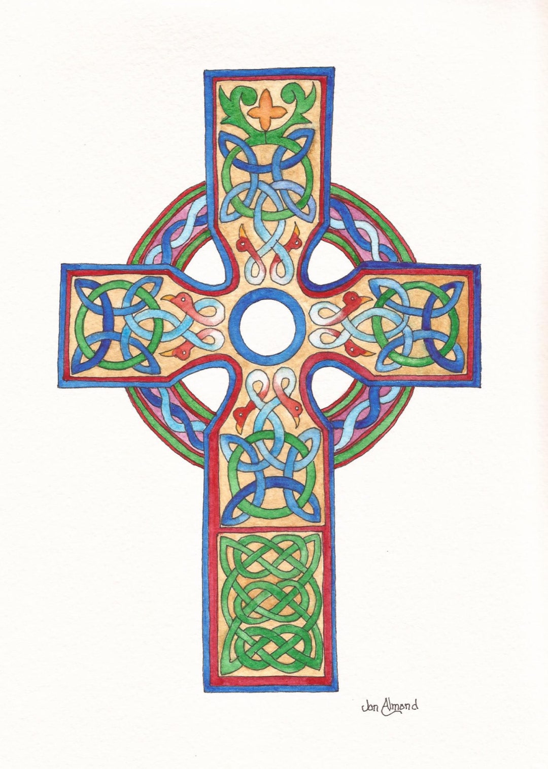 Celtic Cross With Mythical Celtic Cranes - Etsy