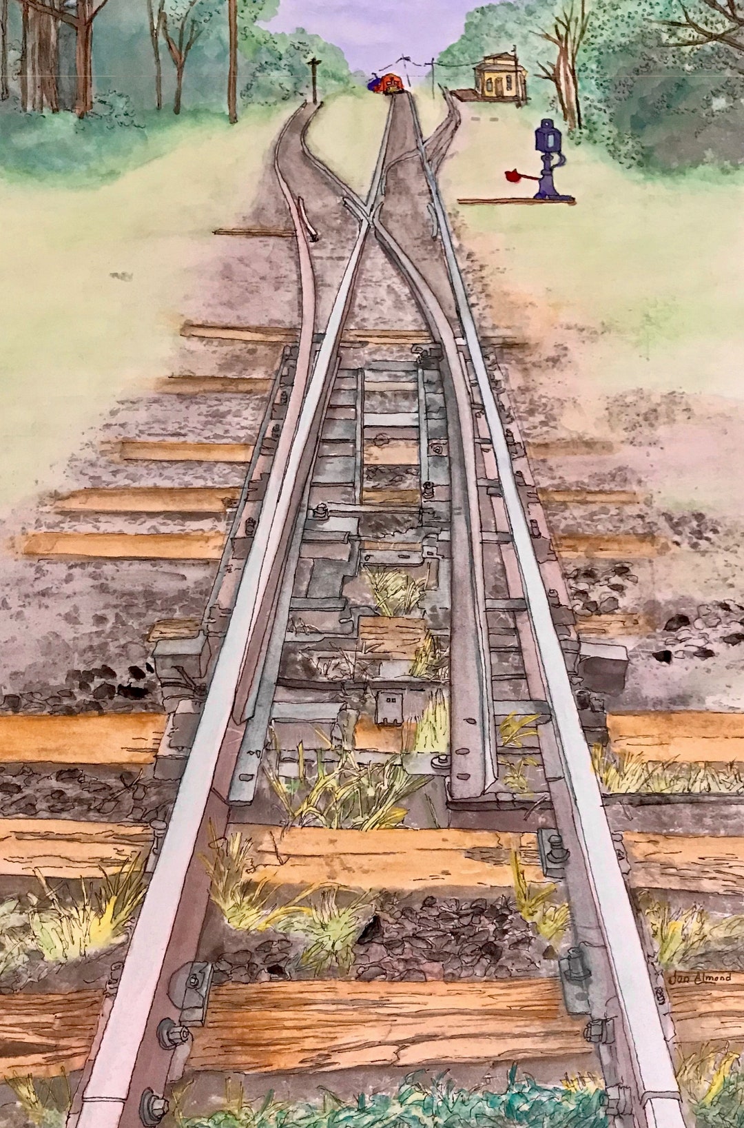 Train Arriving at Bugac Station Hungary 12x8 - Etsy