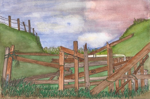 The painting of The Pasture Gate Ireland is featured on all | Etsy