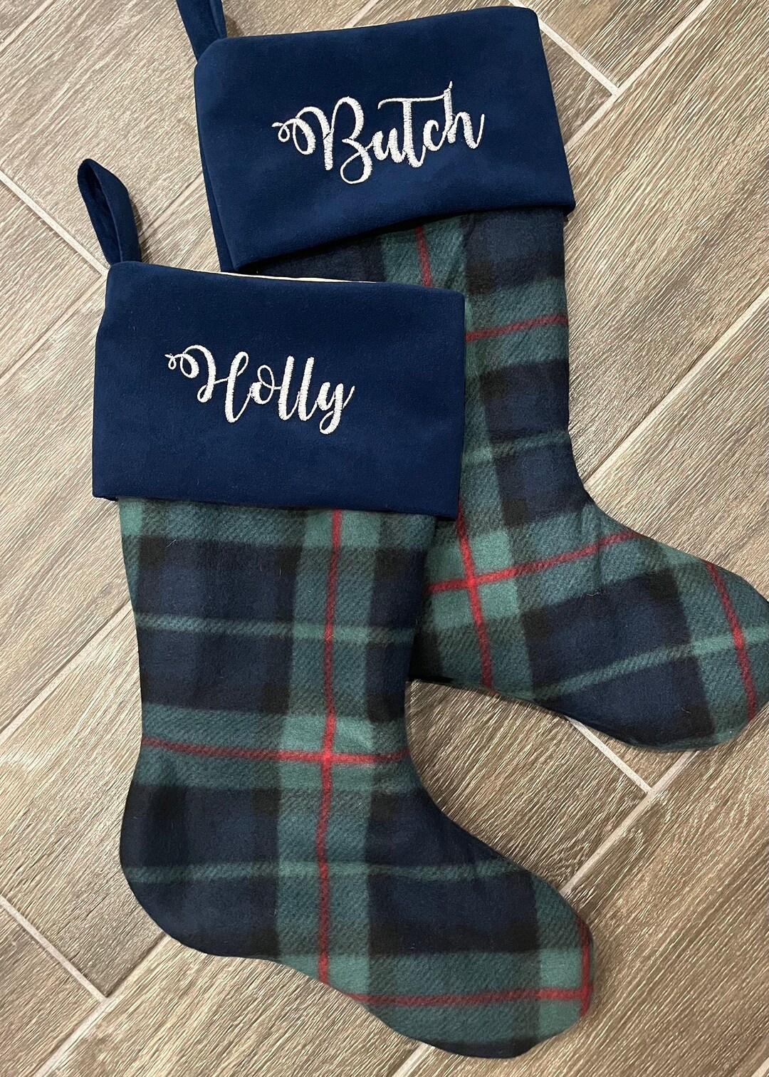 Fully Customizable Including Velvet Christmas Stocking - Embroidered ...