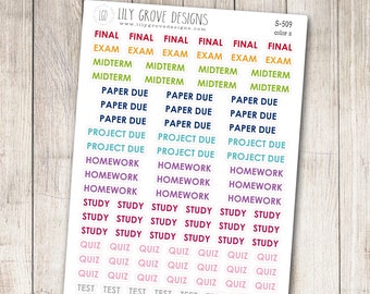 Academic Planner Stickers - Etsy