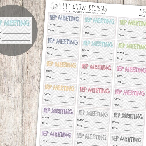 Teacher Planner Meeting Stickers // IEP Meeting // - Etsy