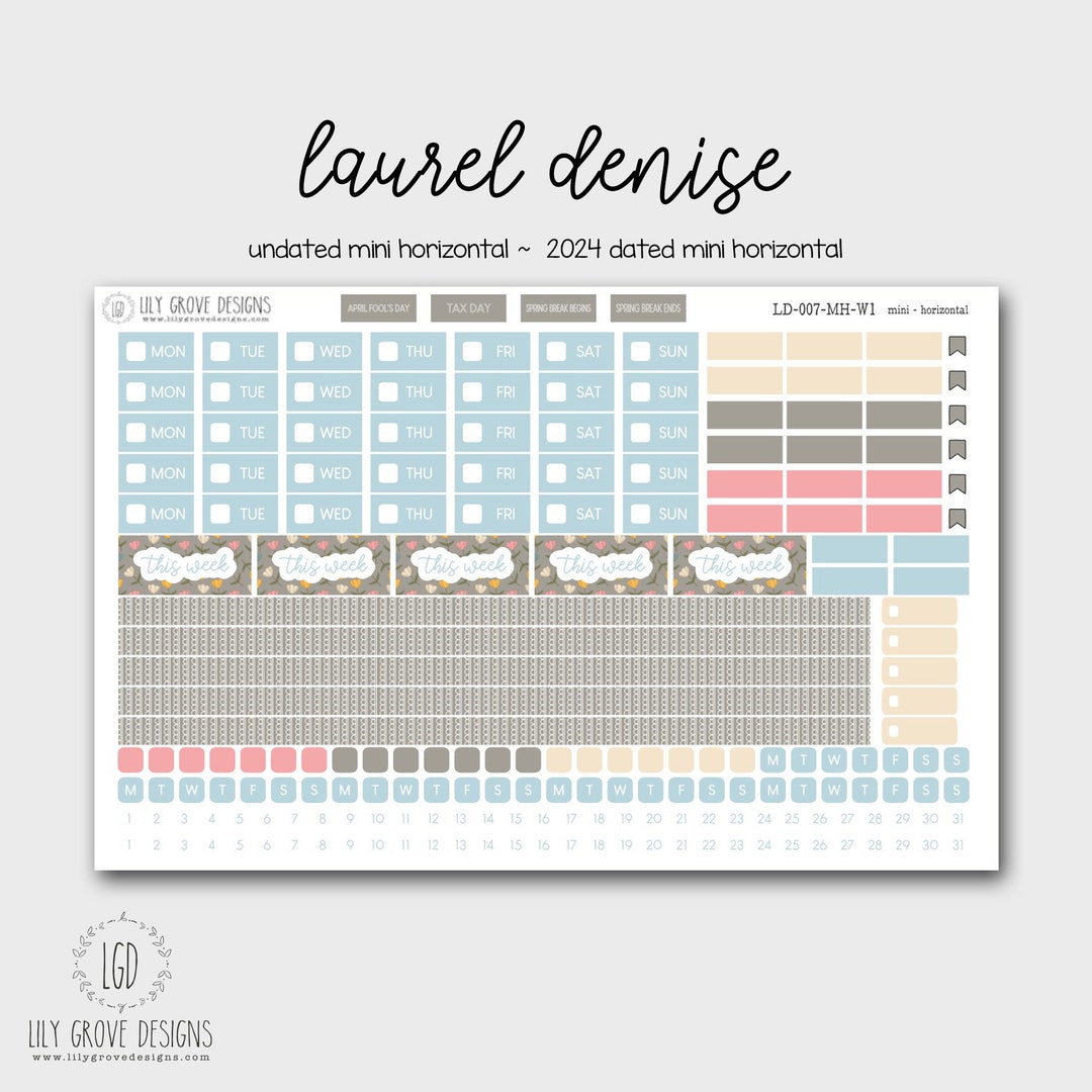 LD-007 Laurel Denise MINI Horizontal Weekly Kit Perfect for Undated ...
