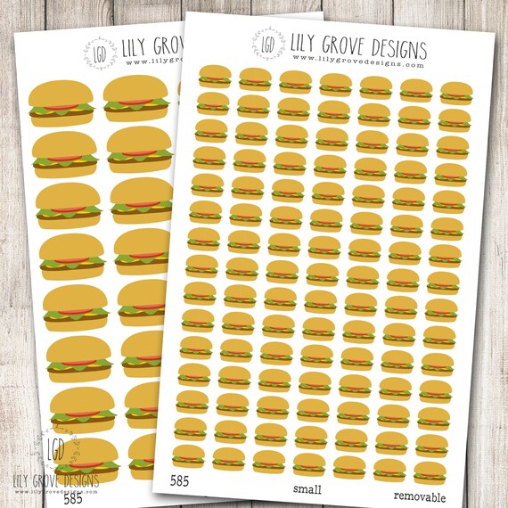 585 Hamburger Planner Stickers BBQ Cookout Sticker Cookout - Etsy