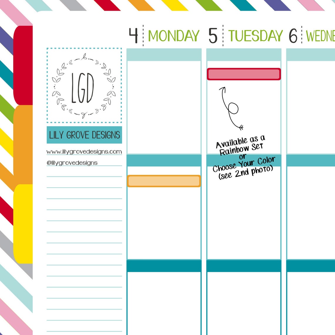 006 Wide Skinny Block Panner Stickers Functional Planner | Etsy