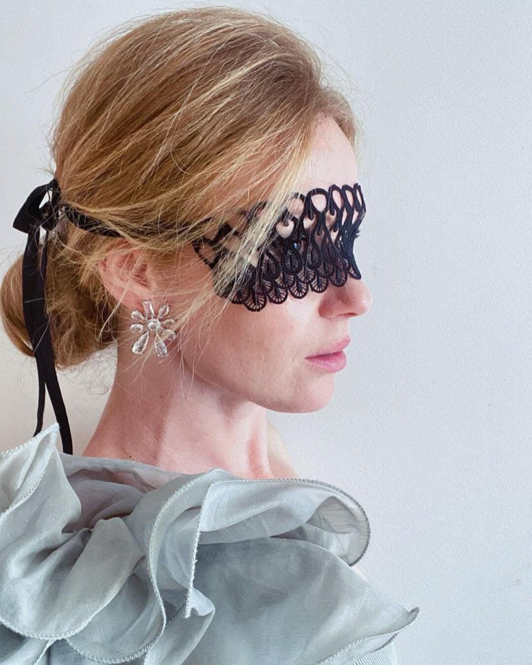 Sofia Mask Scalloped Rectangular See Through Blindfold Sexy Eye Lace ...