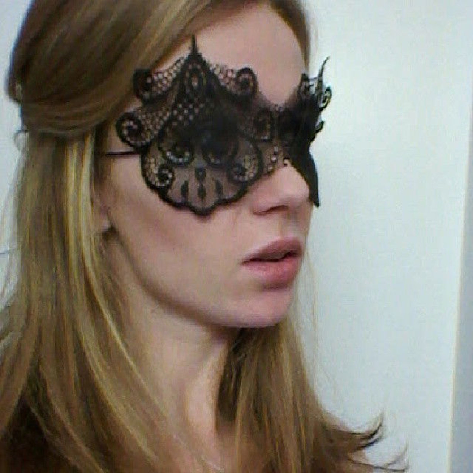 Black Lace Mask Art Deco Lace Mask Black Venetian Mask | Etsy