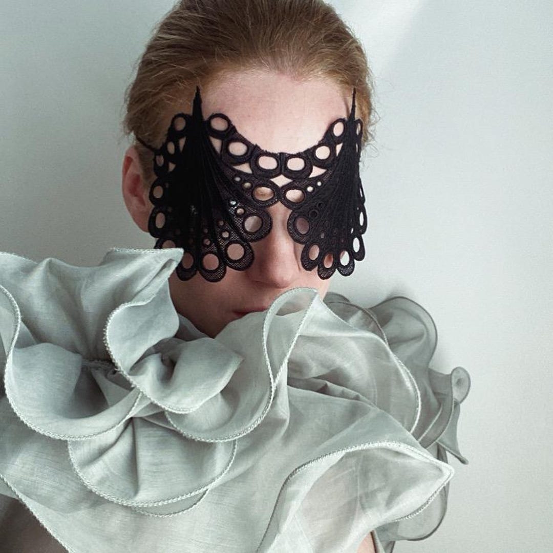 Scarlett Mask - Scalloped Art Deco Eye Lace Mask - Masquerade Black See ...