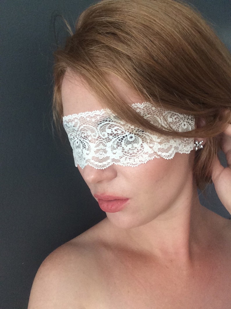 White Lace Mask White Lace Blindfold Masquerade White Mask Etsy
