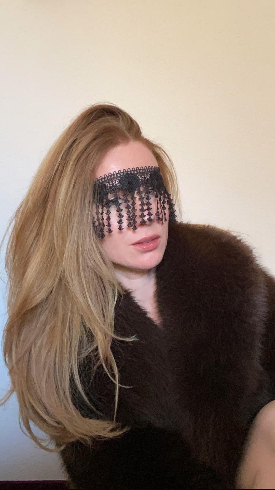 Lace Fringe Eye Mask – Black Masquerade Veil, Velvet Ribbon - Etsy