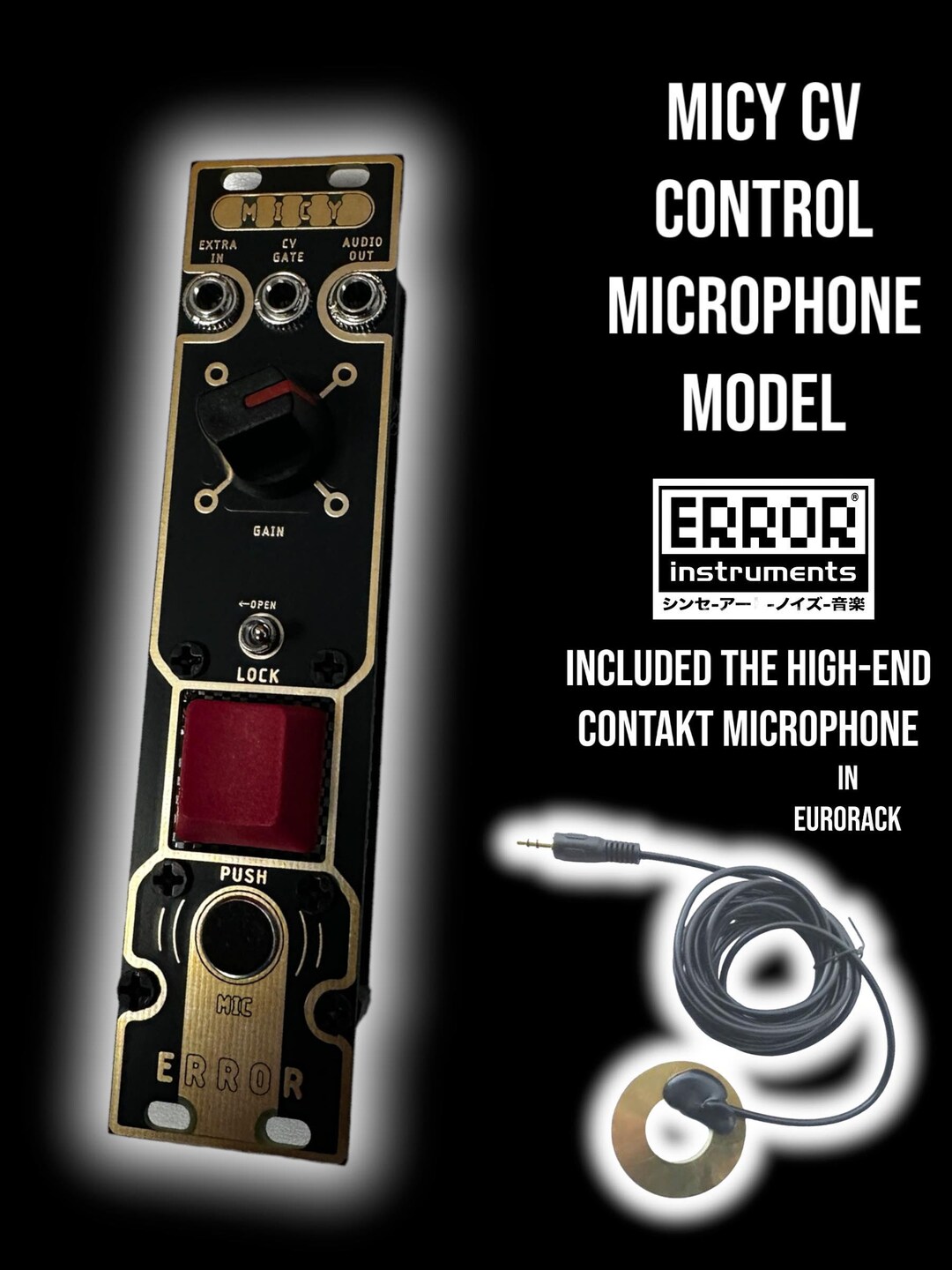 MICY GOLD / BLACK / Mic Inc Contakt Mic Eurorack - Etsy