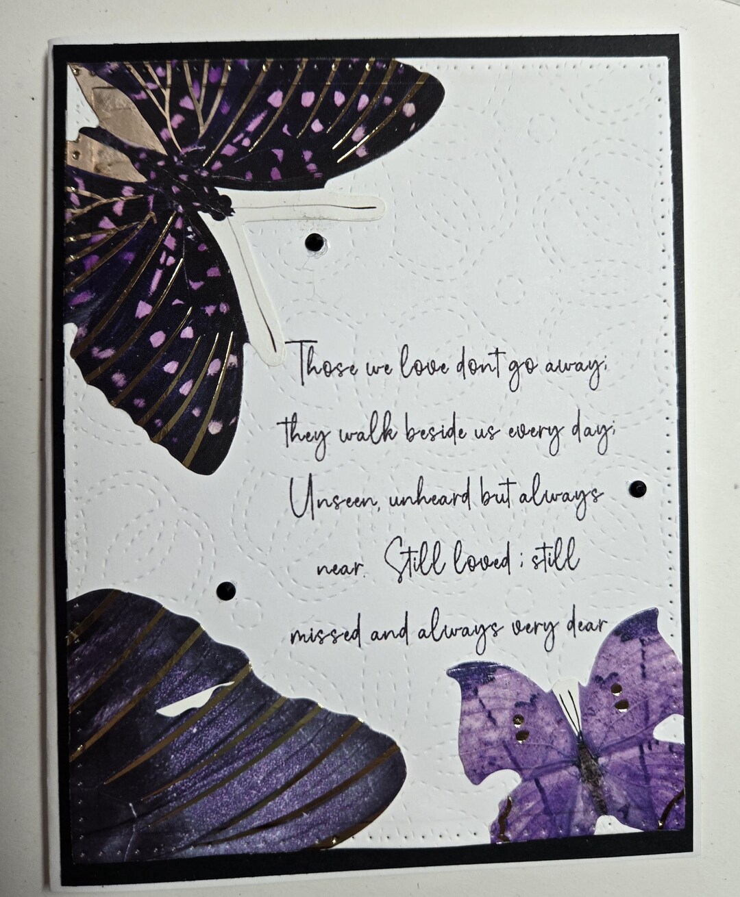 Handmade Card. Sympathy. Butterfly. for Her. for Him. Unisex. Mourning ...