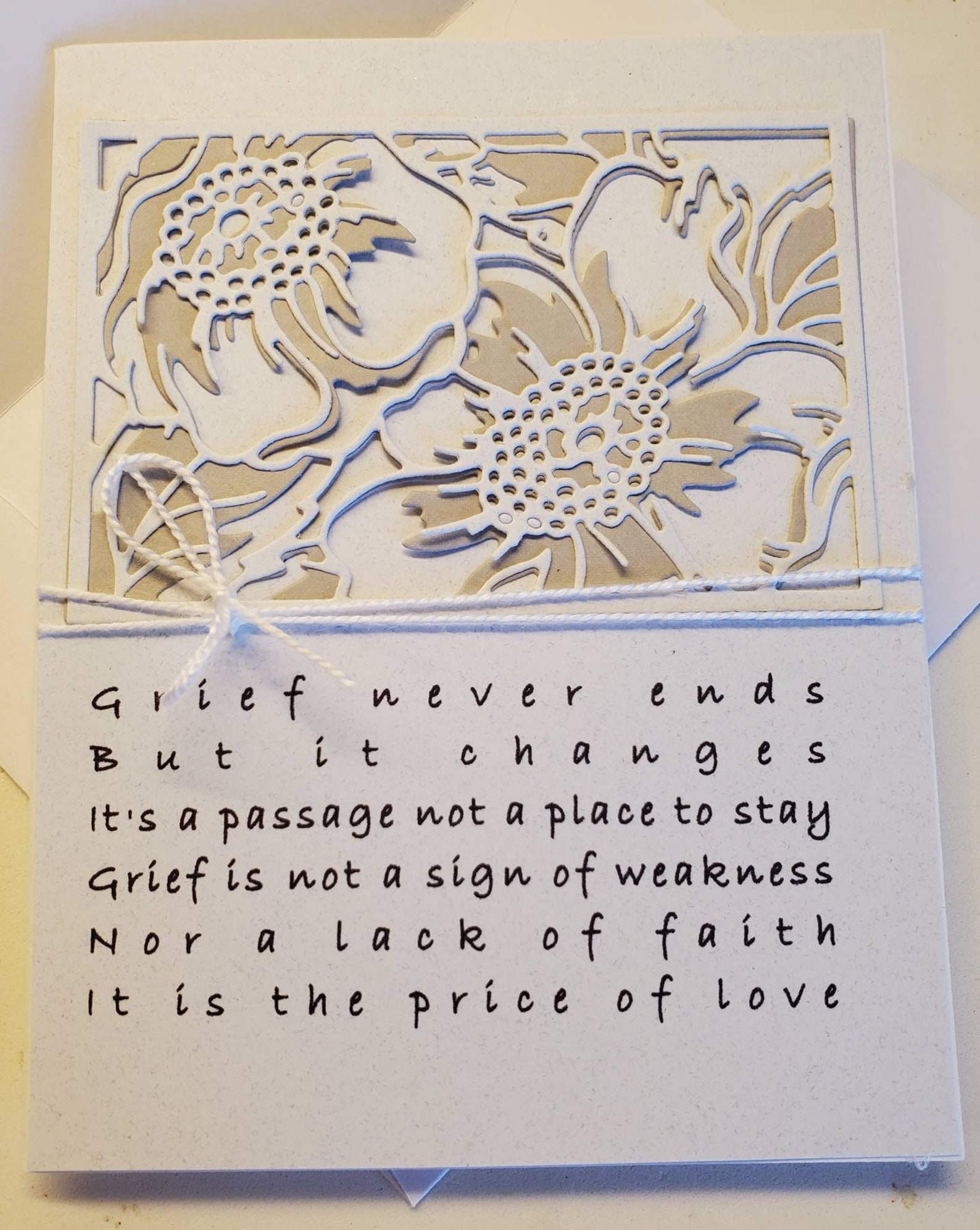 Handmade Sympathy Card With Floral Cutout, Bereavement Gift - Etsy