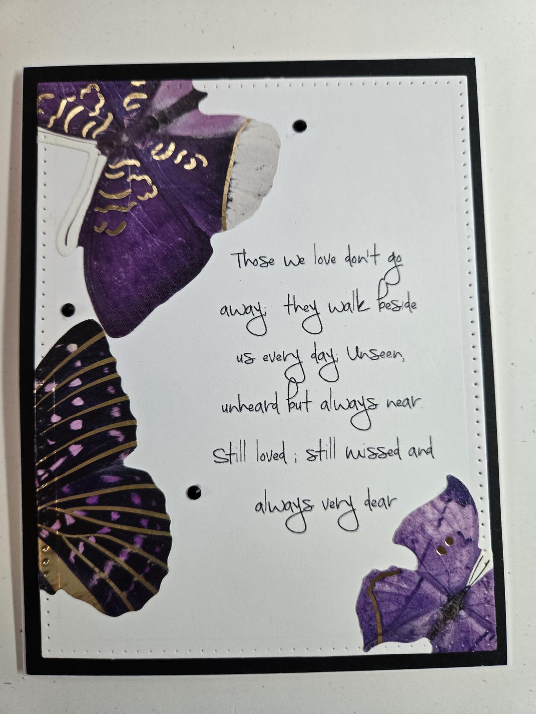 Handmade Card. Sympathy. Butterfly. for Her. for Him. Unisex. Mourning ...